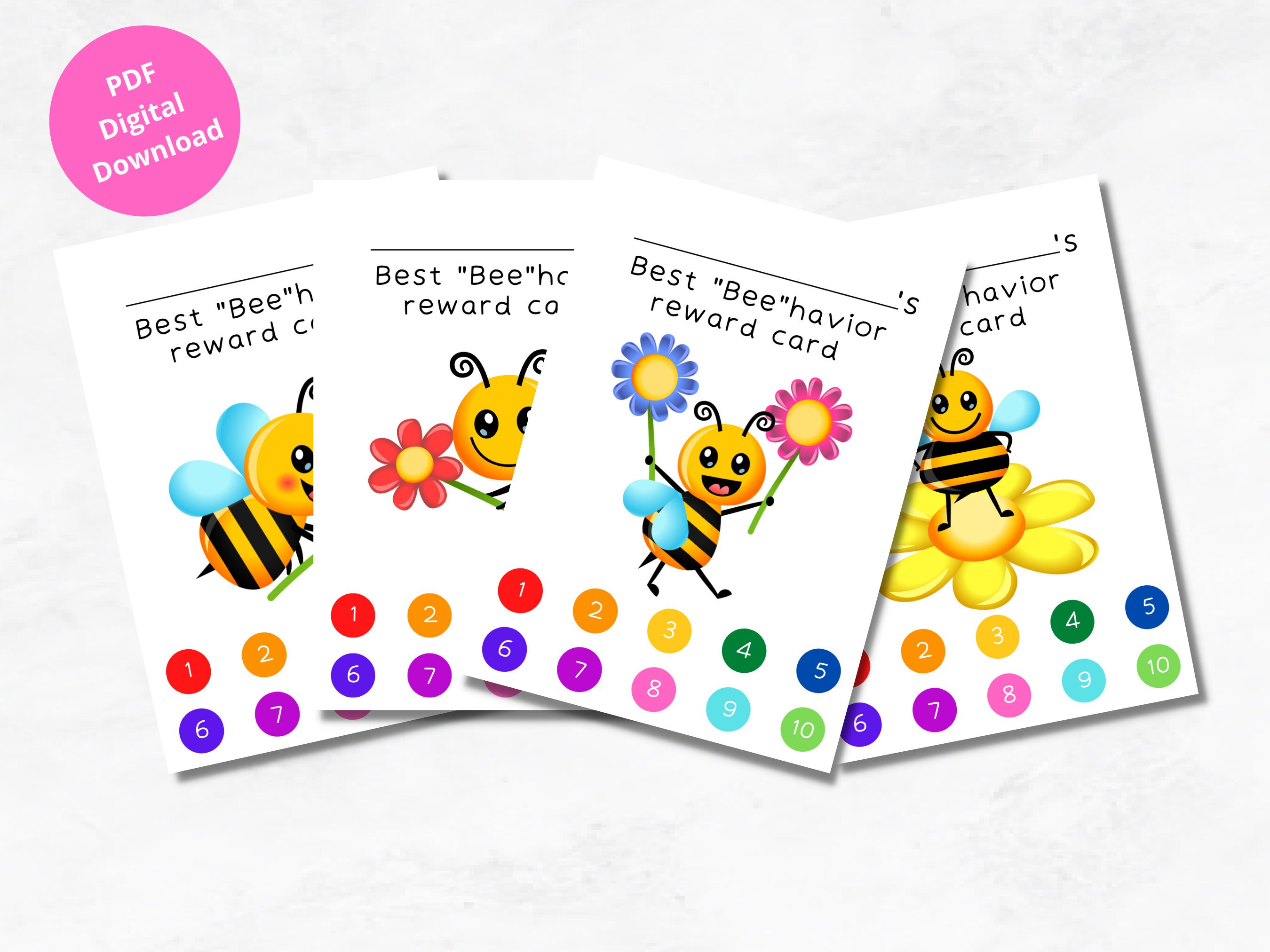 Punch Cards, 12 Best "bee"havior Reward Cards, Reward Cards for ...