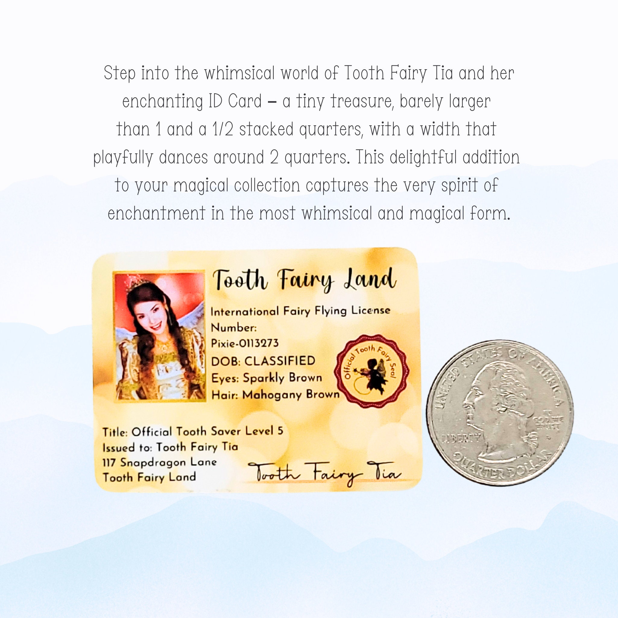 Miniature Tooth Fairy ID Card, Tiny Tooth Fairy License, Fairy Decor ...