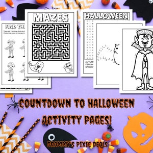 Countdown to Halloween Activity Pages With Bonus Puzzles-31 - Etsy