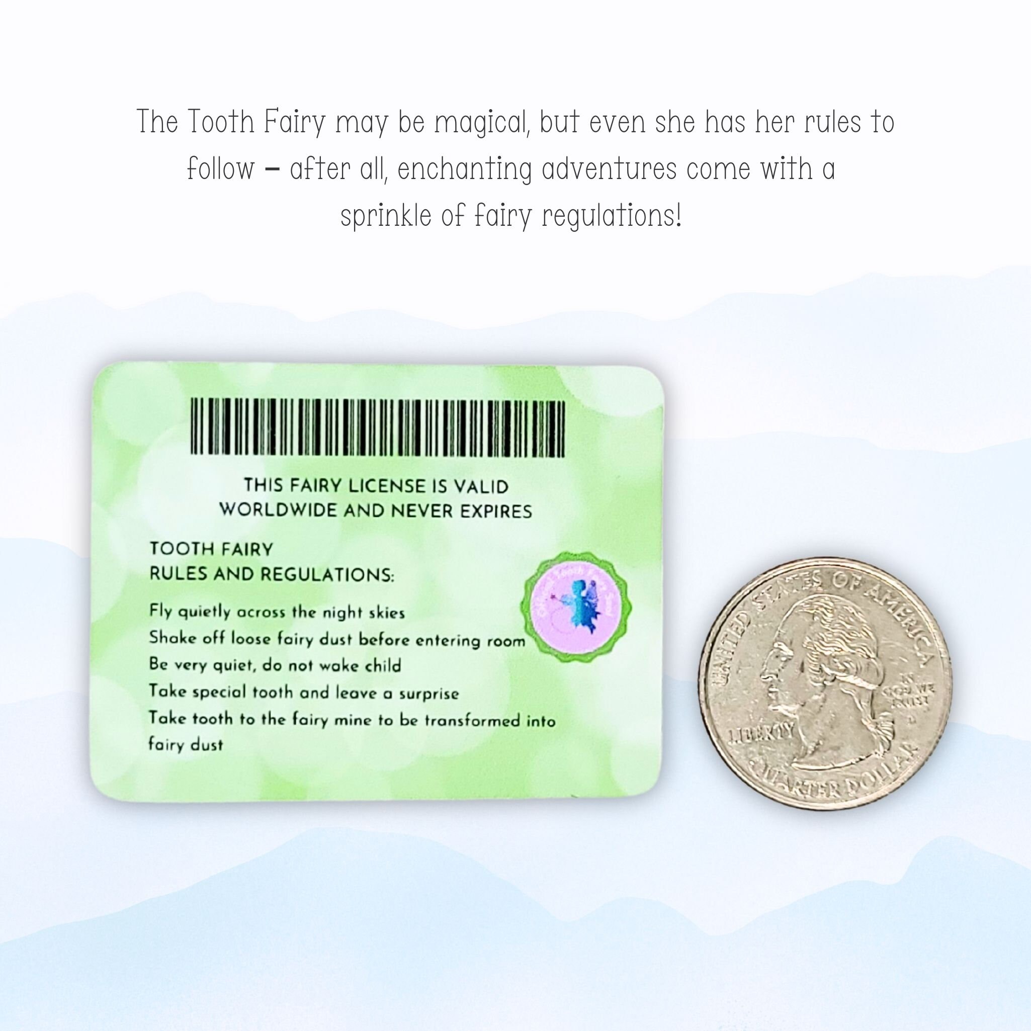 Mini Tooth Fairy ID Card - Fairy Keepsake for Tiny Lost Teeth - Cute ...
