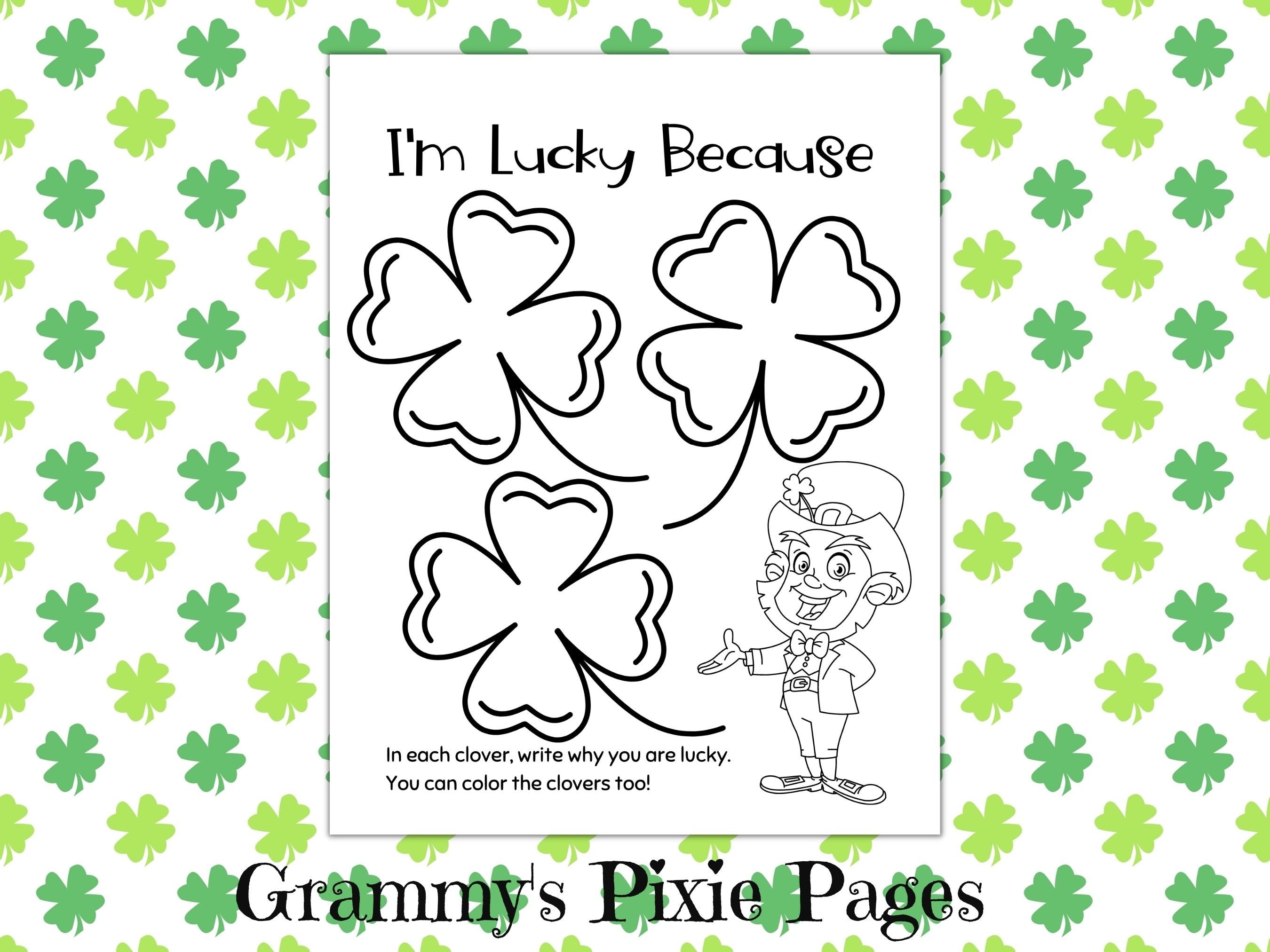 St. Patrick's Day Printable I'm Lucky Writing - Etsy