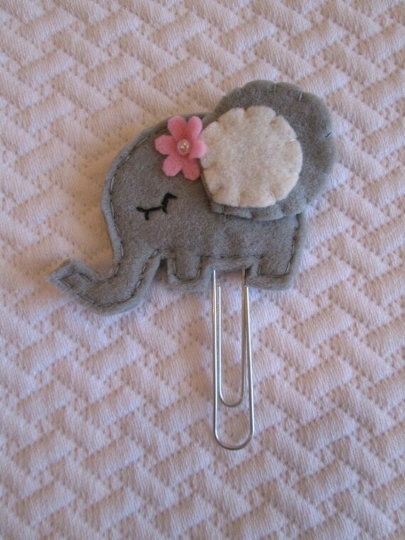 Elephant clip Planner accessories Felt paper clip | Etsy