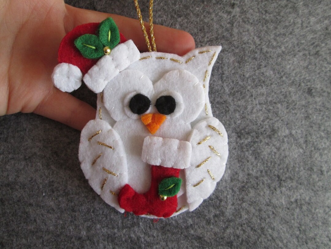 Felt Christmas Ornament Christmas Owl Ornament Felt - Etsy Australia