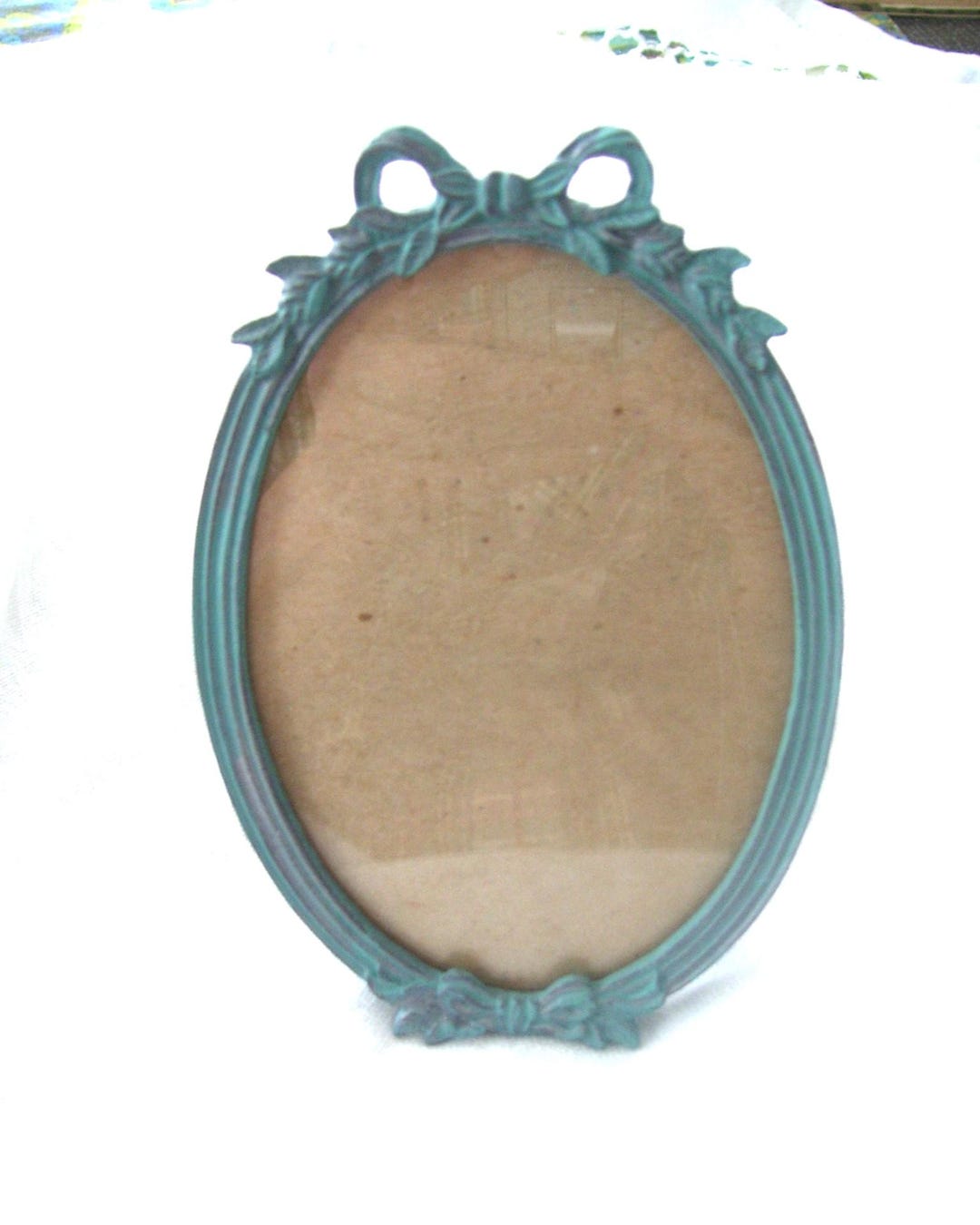 Small Metal Oval Frame Table Top Blue - Etsy