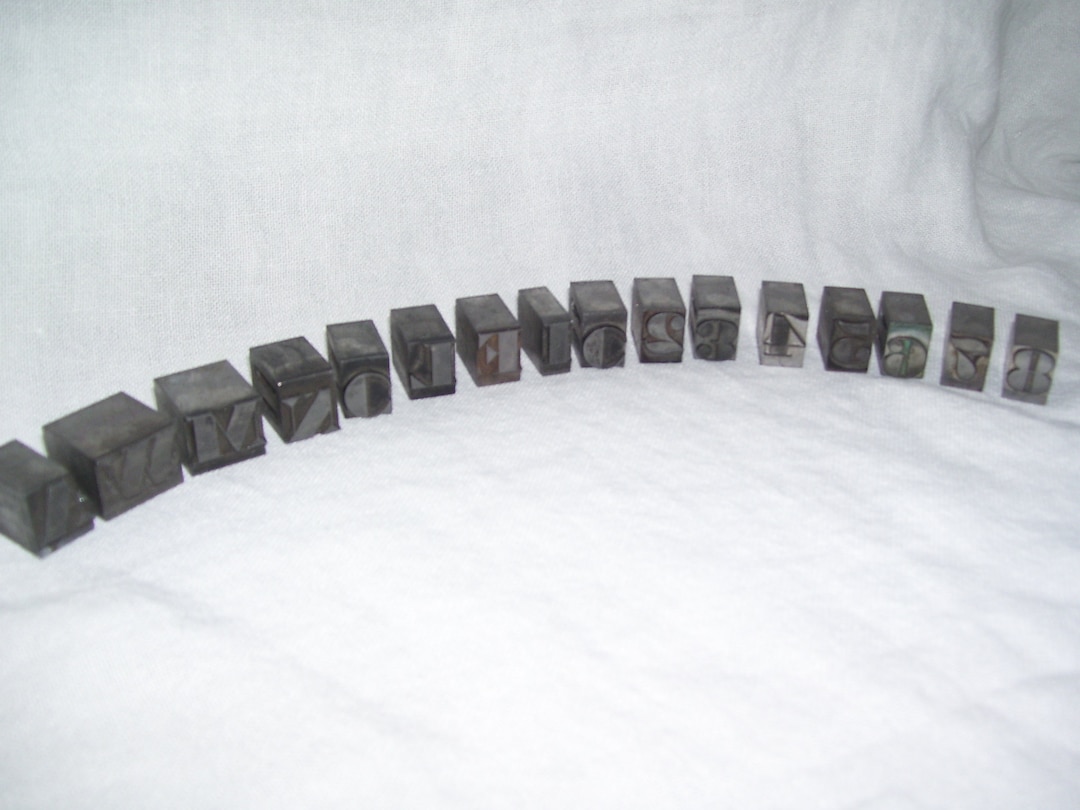 Metal Letterpress Printing Blocks Typeset Blocks Set of 16 Vintage - Etsy