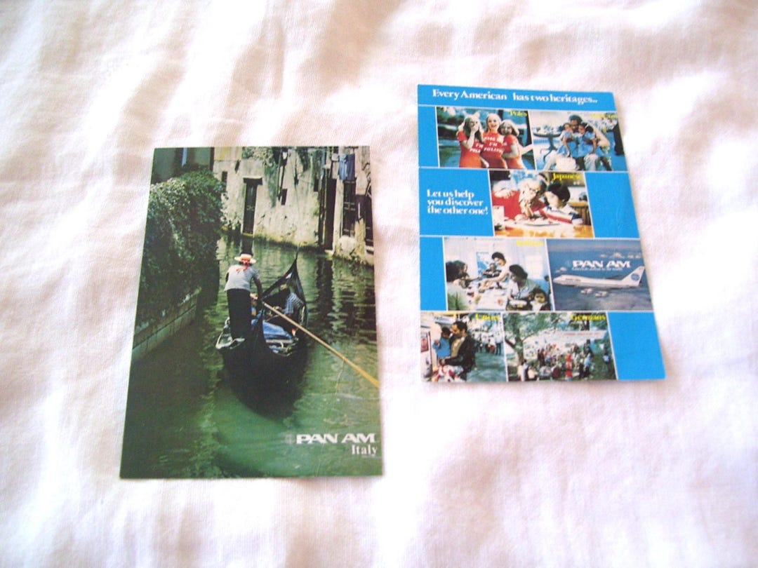 Vintage Pan Am Postcards Heritage and Italy Airline Memorabilia - Etsy