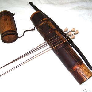 Borneo Bamboo Blowpipe Quiver With Darts Dayak Tolor/telenga Vintage - Etsy