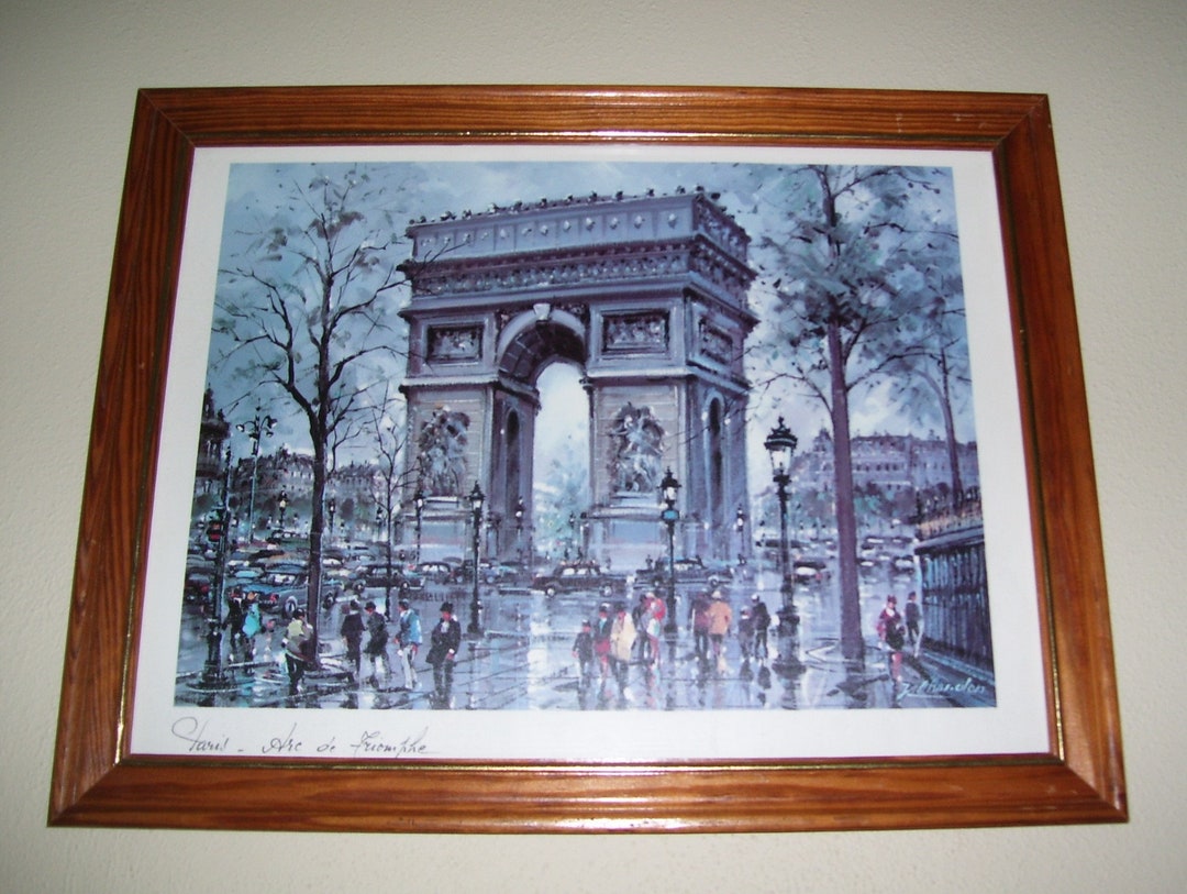 Jacques Chardon Paris Arc De Triumphe Print Framed With Glass 14x18 ...