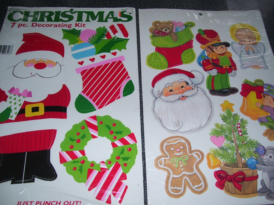 Eureka Christmas Punch Out Kits Christmas Decor Set of 2 Vintage - Etsy