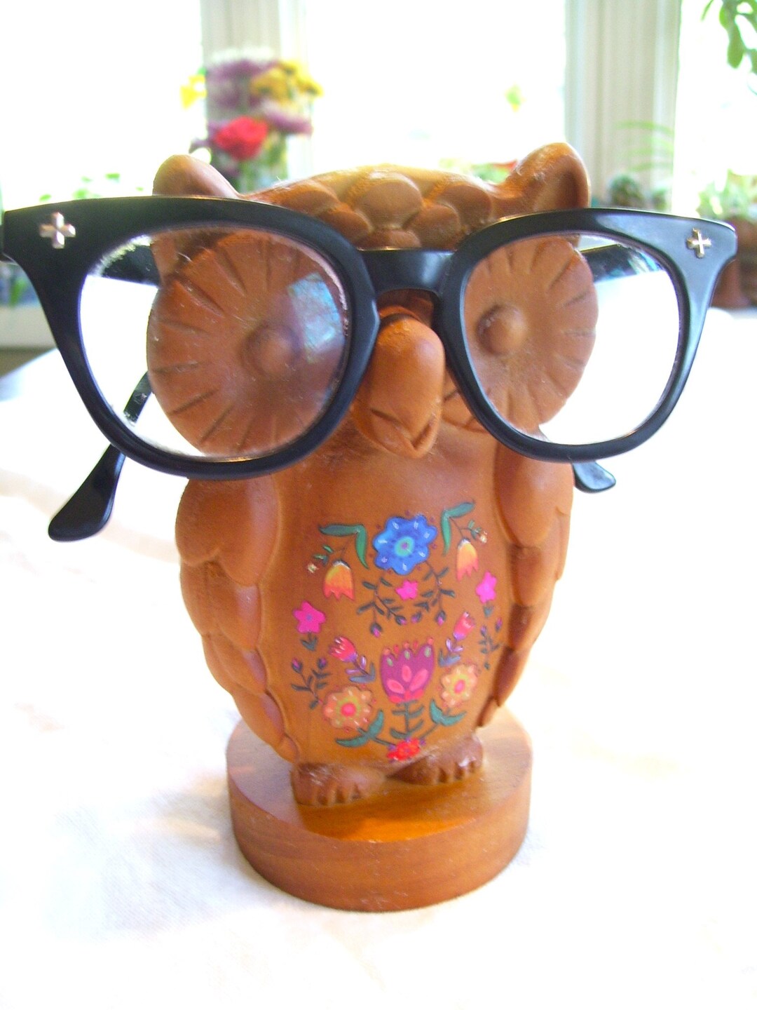 Wood Owl Glasses Holder Eyeglass Stand 6.25 Inches Vintage - Etsy