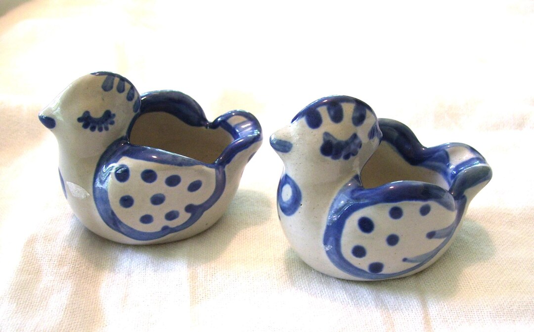 M A Hadley Birds Pair Bird Salt Cellar Figurines Vintage - Etsy