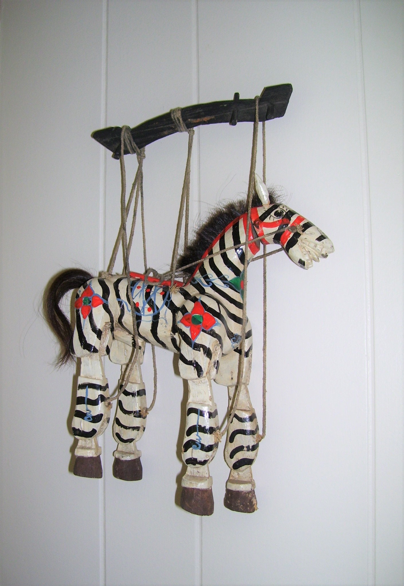 Arte popular Títeres de cebra Arte popular Títeres de cuerda | Etsy