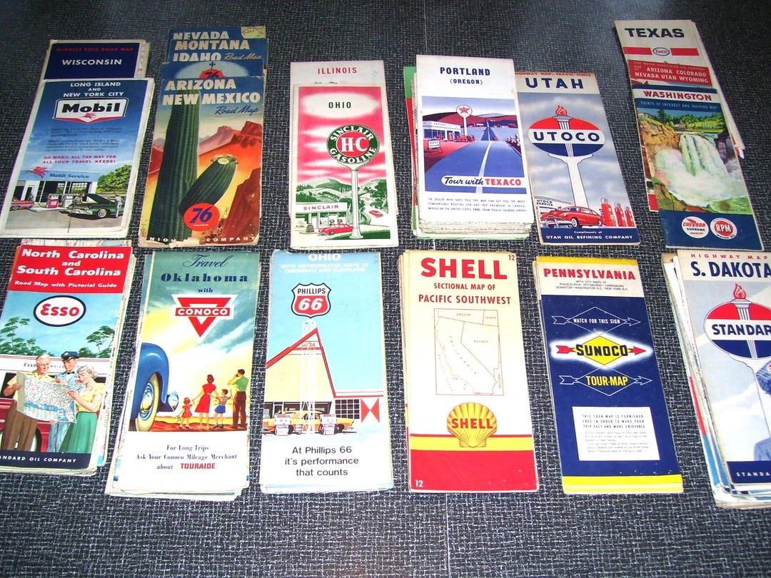 73 Oil Company Maps Vintage Road Maps - Etsy