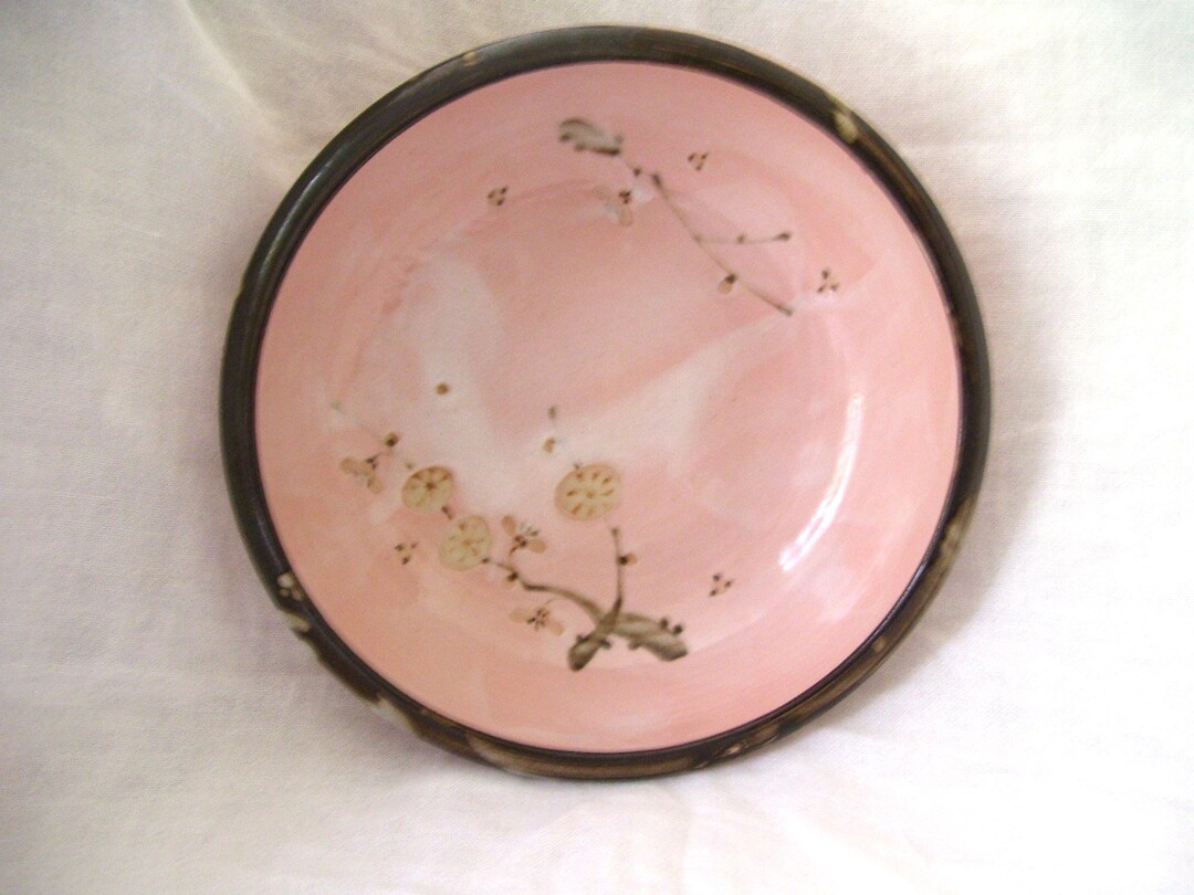Pink Pottery Bowl Japan Shino Kafuh Cherry Blossom 3.25x9.25 Inches - Etsy