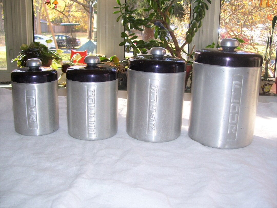 Aluminum Canister Set of 4 Made in Italy Vintage - Etsy