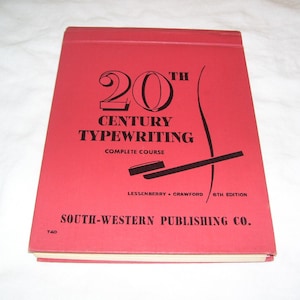 20th Century Typewriting Sixth Edition Typing Manual Typing Guide 1952 ...