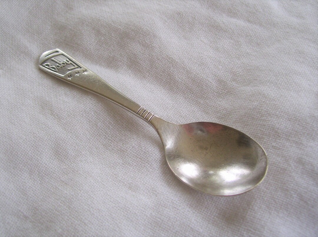 Silver Plated Baby Spoon 1.125x4 Inches 1950s Vintage - Etsy