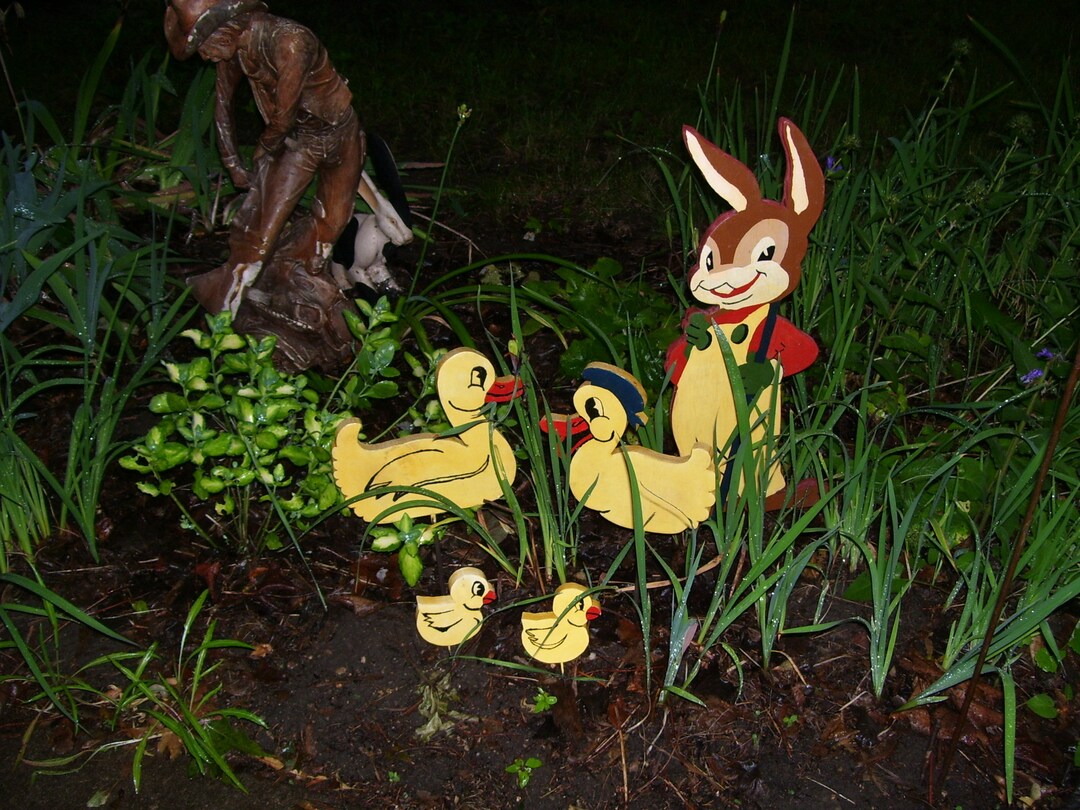 4 Handmade Wood Duck Garden Stakes Set of 4 1950s Vintage - Etsy