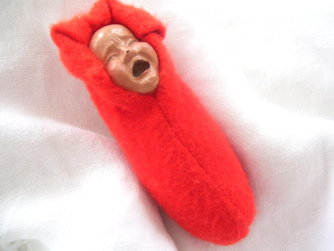 Creepy Baby Doll Head Face Crying Baby Swaddled in Flannel - Etsy