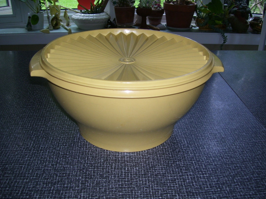 Large Harvest Gold Tupperware Bowl Burp 5.5x10.25 Inches - Etsy