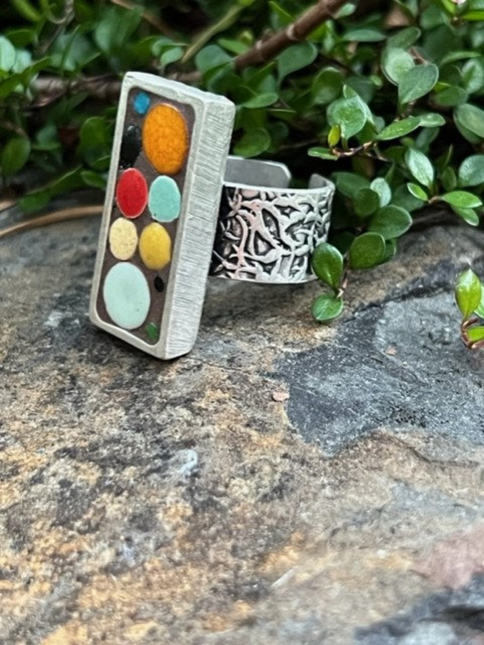 Mosaic Ring Rectangle Mosaic Ring Statement Ring Mosaic - Etsy