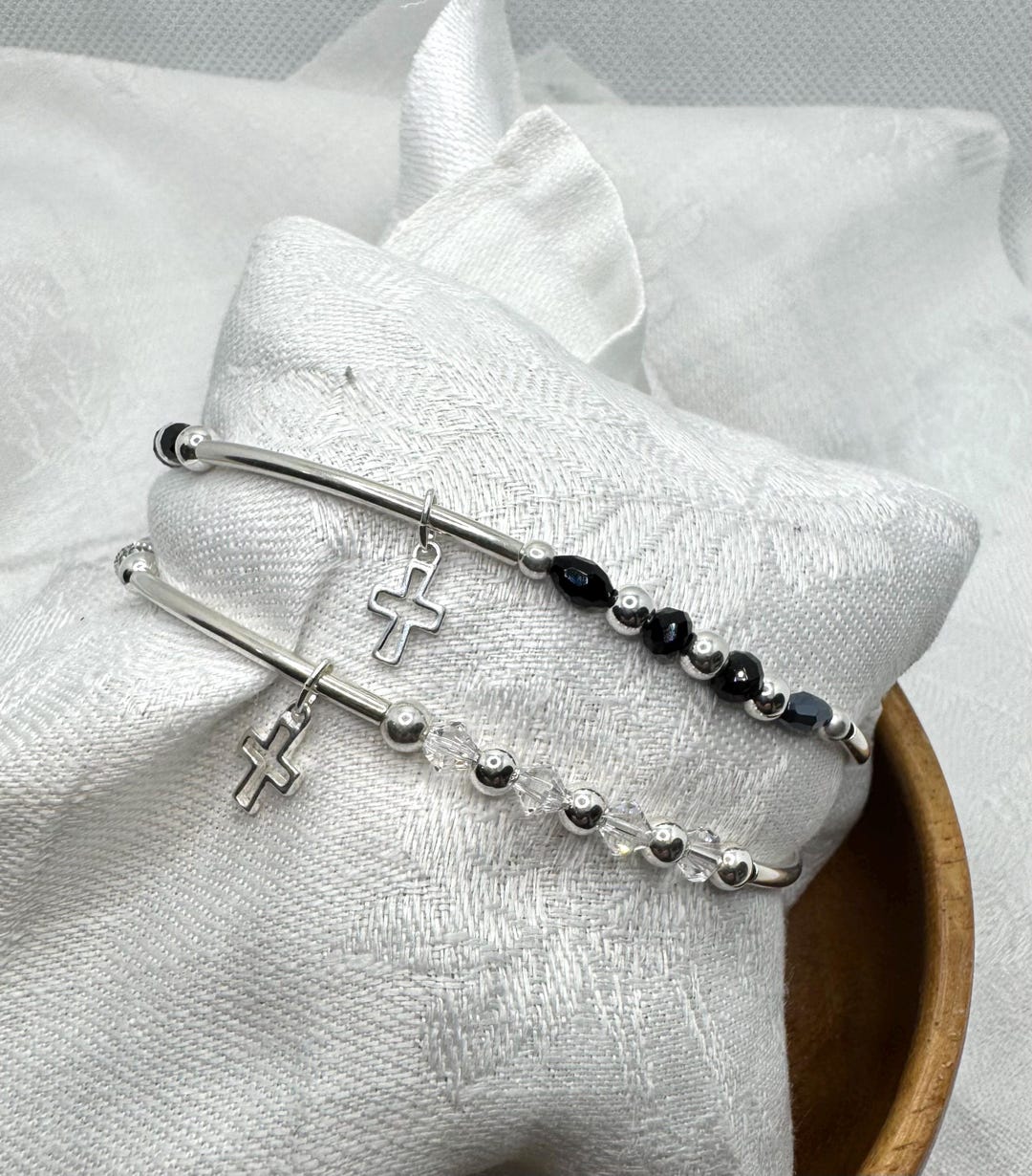 Swarovski Crystal Sterling Silver Prayer Bracelet - Etsy