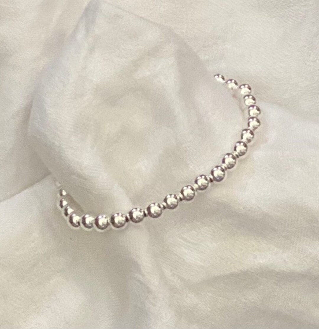 6mm Sterling Silver Full Beaded Braclets - Etsy