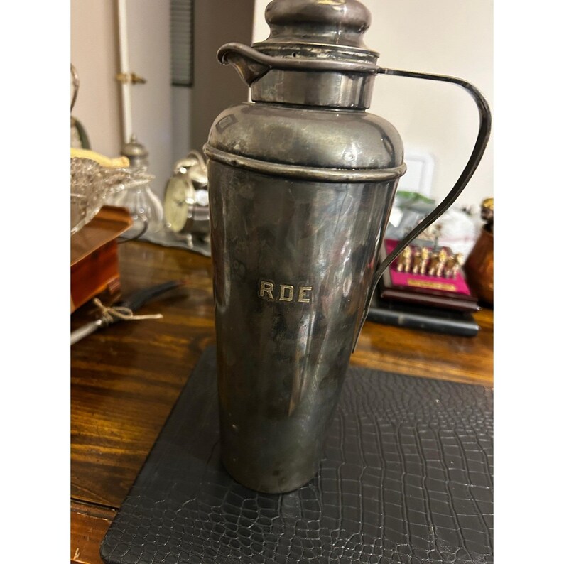 Vintage Gorham Silver Plated Cocktail Shaker Monogrammed RDE Barware ...