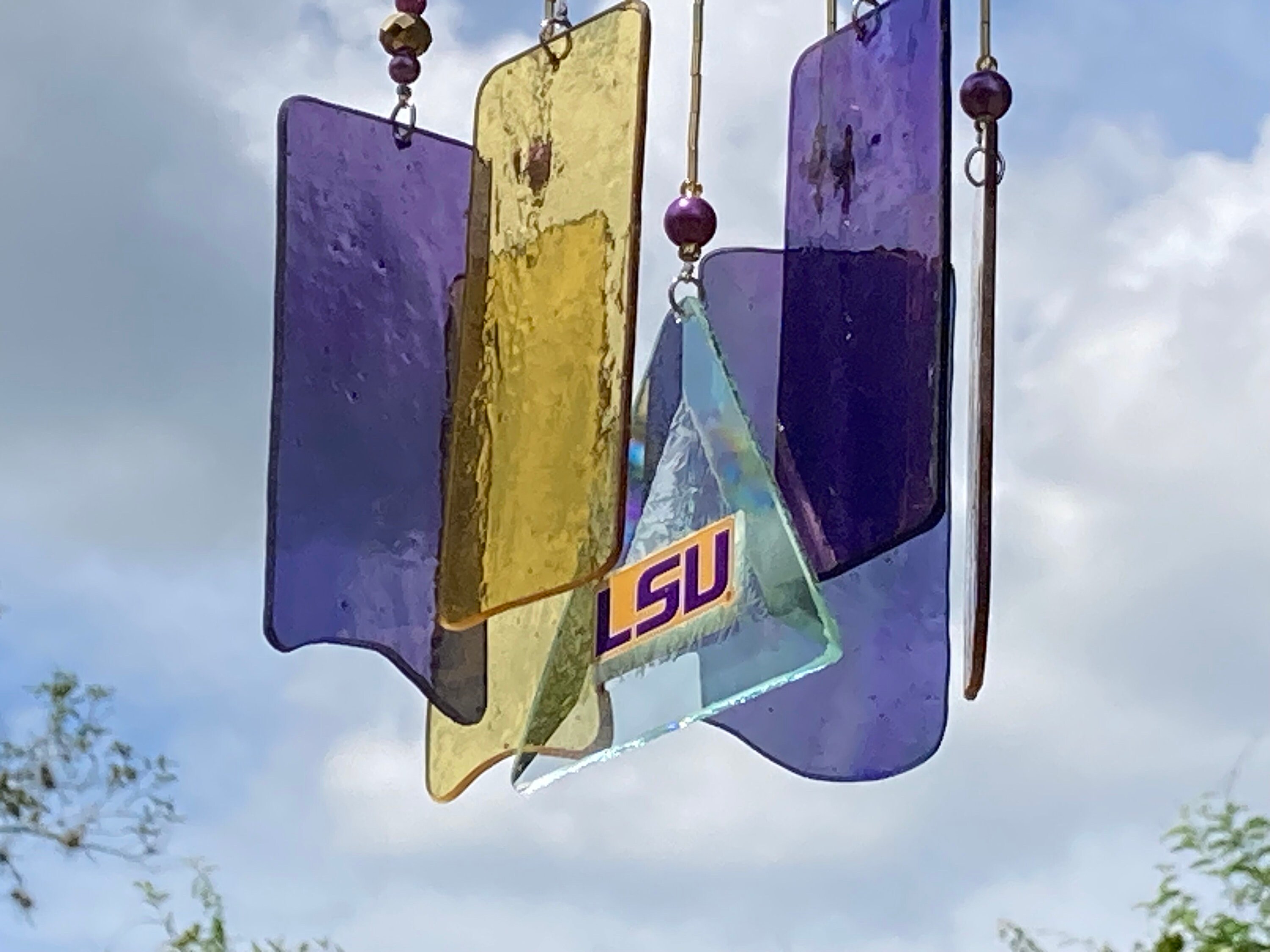 Lsu Tigers' Stained Glass Wind Chime - Etsy