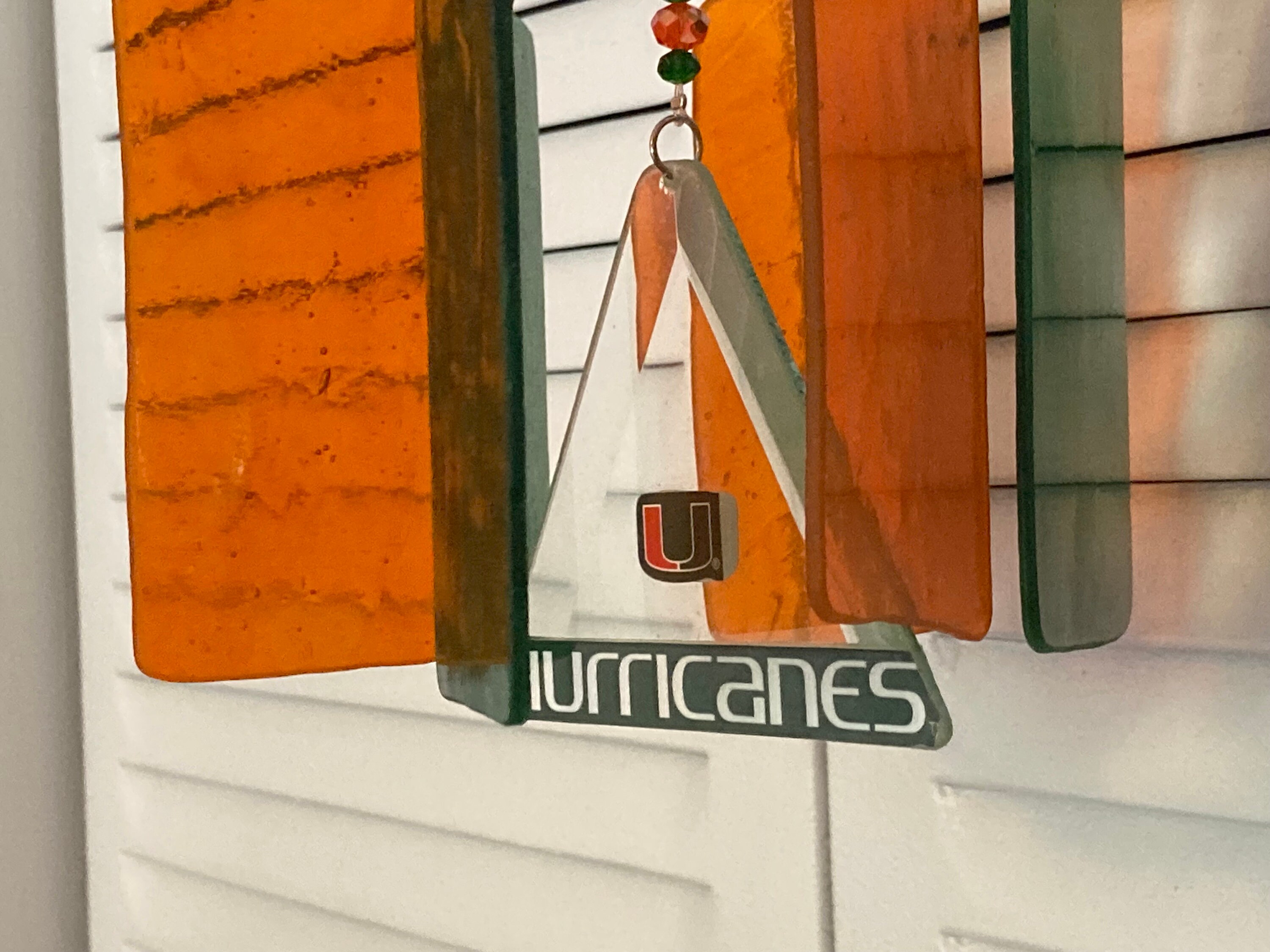 Miami Hurricanes Stained Glass Wind Chime - Etsy