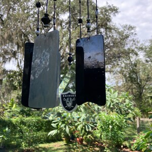 Las Vegas Raiders' Stained Glass Wind Chime - Etsy