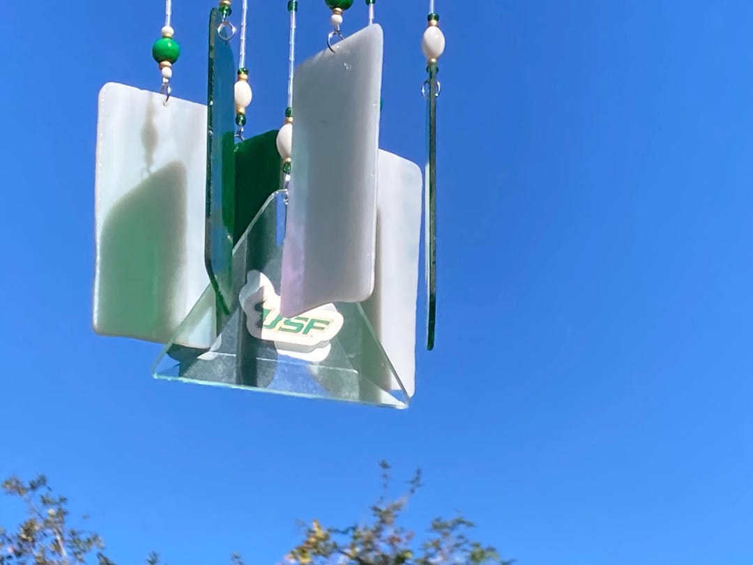 University of South Florida Bulls' Stained Glass Wind Chime - Etsy