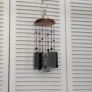 Las Vegas Raiders' Stained Glass Wind Chime - Etsy