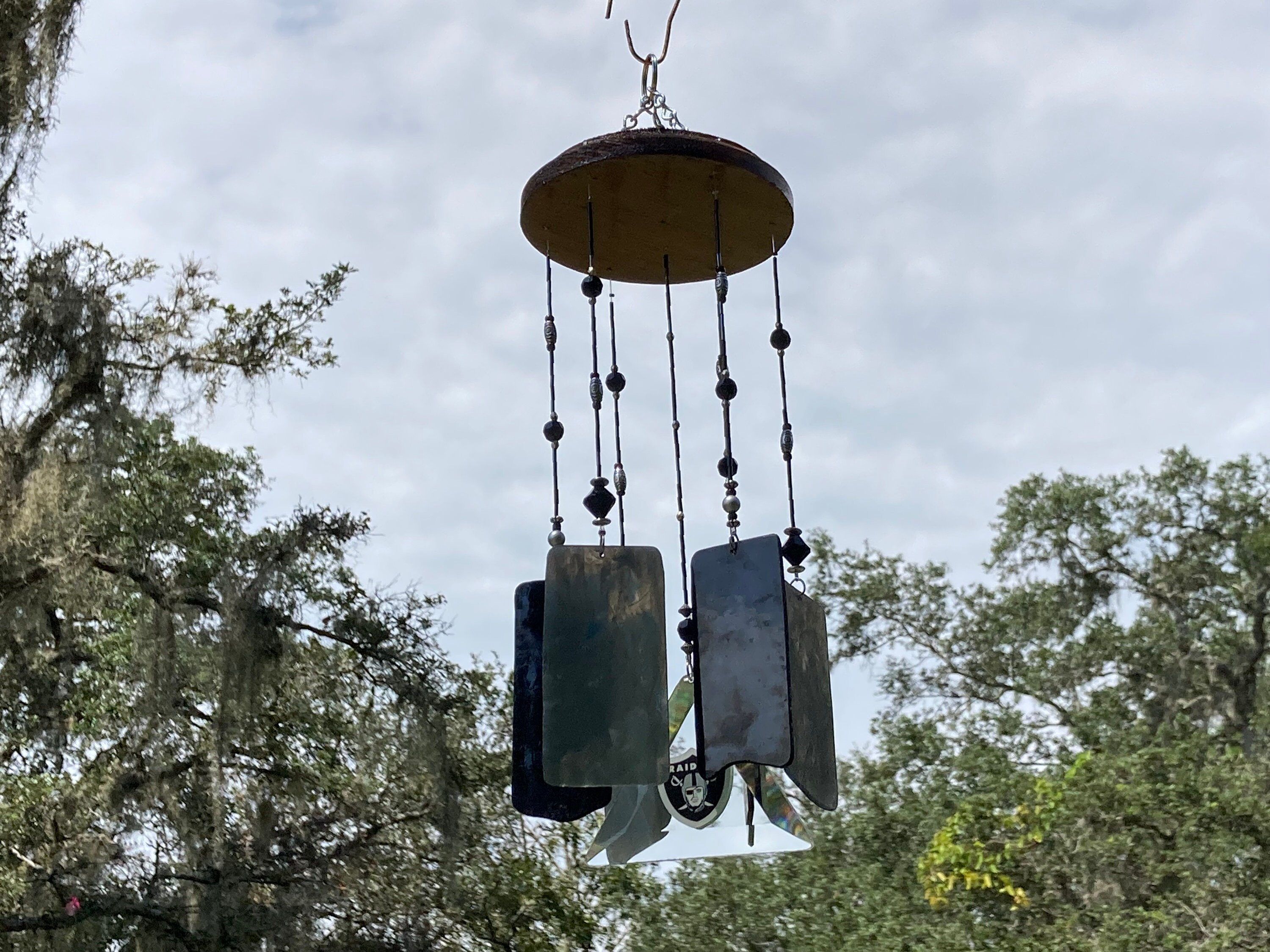 Las Vegas Raiders' Stained Glass Wind Chime - Etsy