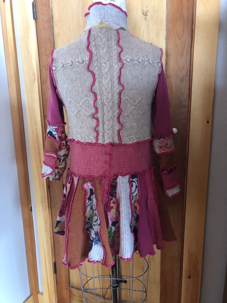 Upcycled Recycled Natural Fiber Wool Patchwork Sweater Coat Jacket - Etsy