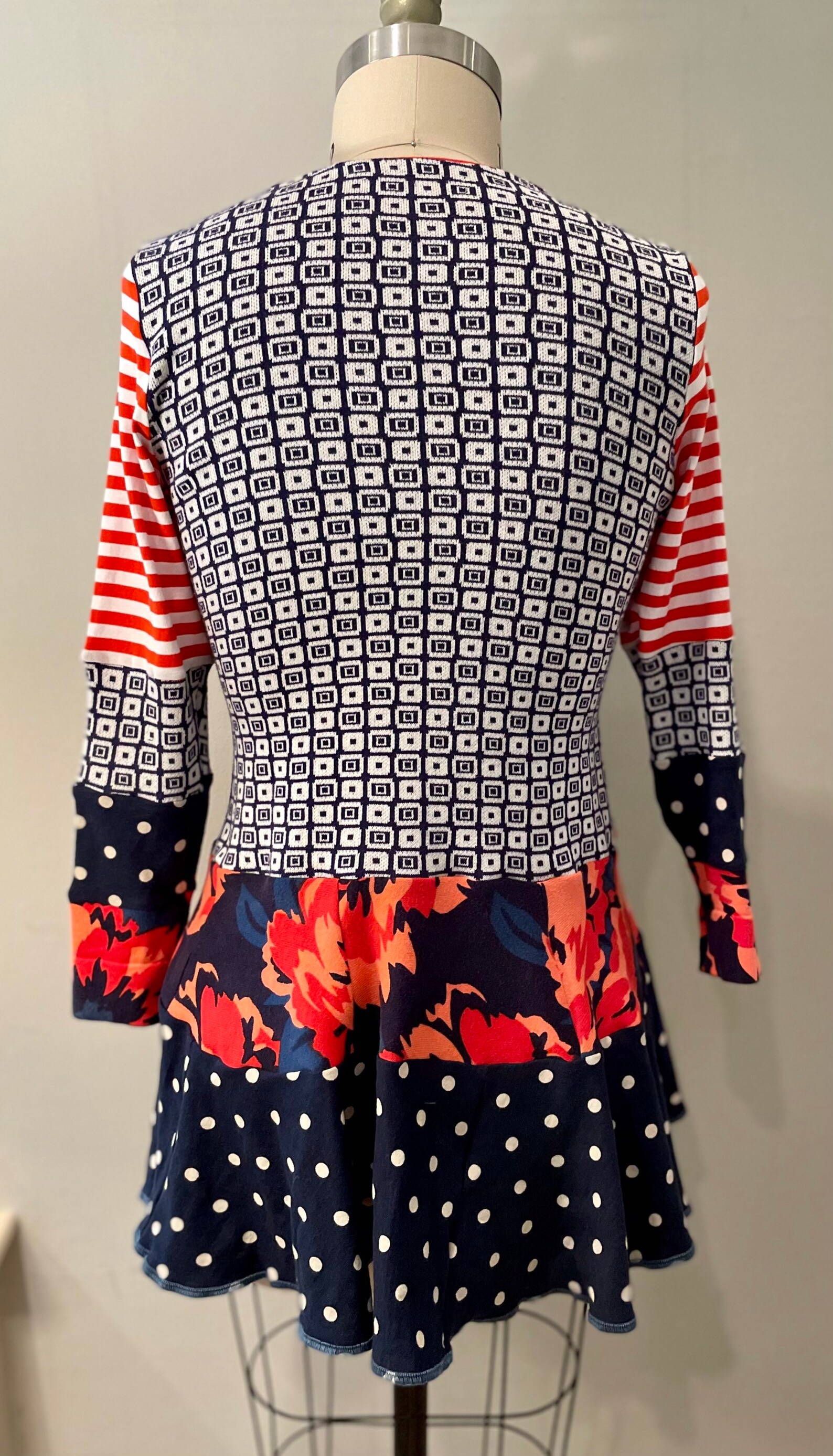 Cotton Cardigan Made From Repurposed Upcycled Cotton Sweaters and ...