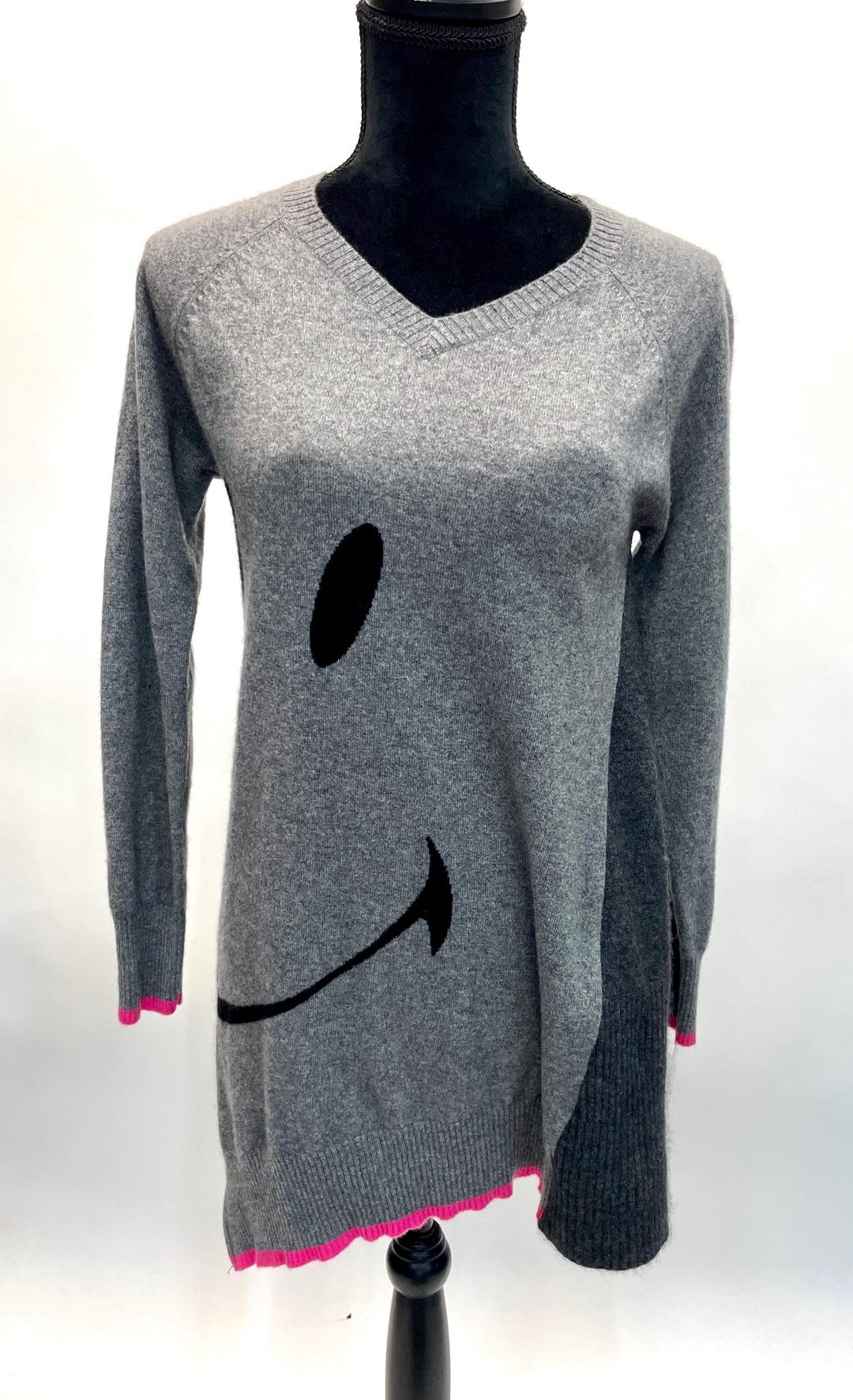 Upcycled Recycled Cashmere Smiley Face Tunic. - Etsy