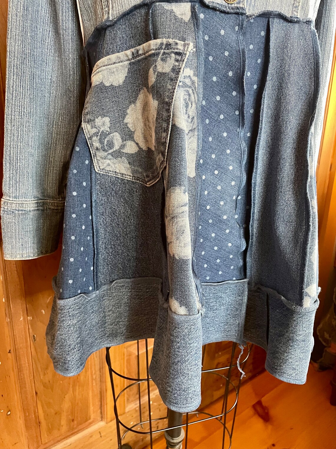 Upcycled Recycled Repurposed Boho Twirly Denim Coat. Katwise Inspired ...