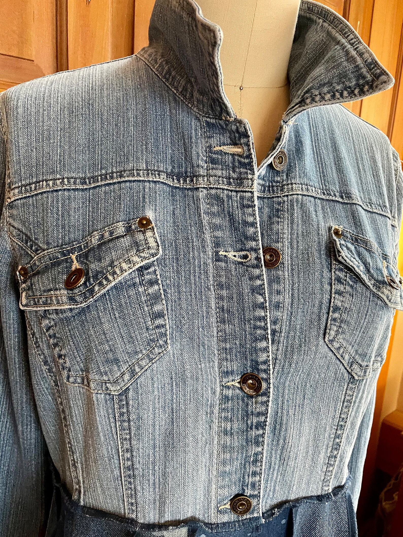Upcycled Recycled Repurposed Boho Twirly Denim Coat. Katwise Inspired ...