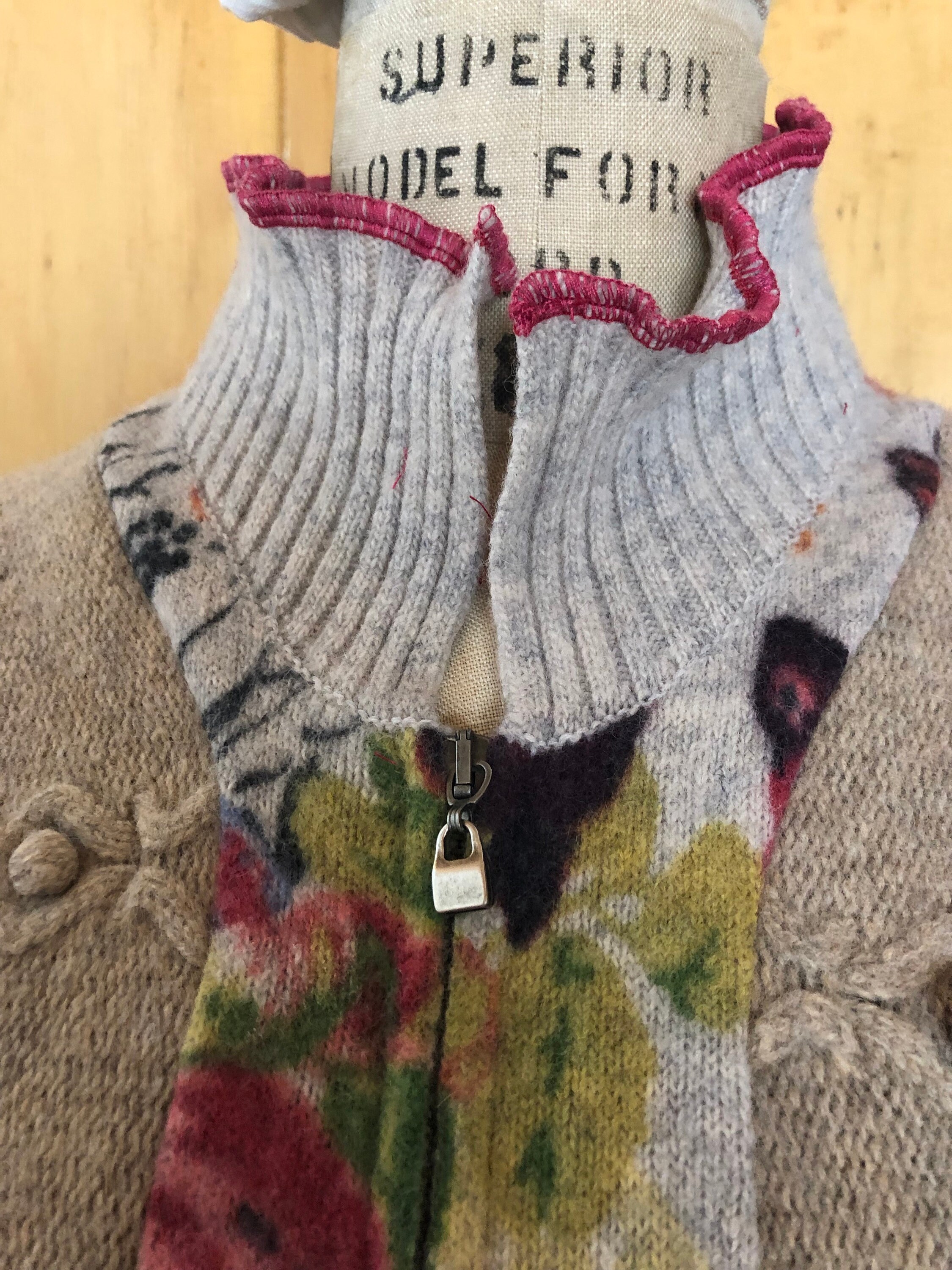 Upcycled Recycled Natural Fiber Wool Patchwork Sweater Coat Jacket - Etsy