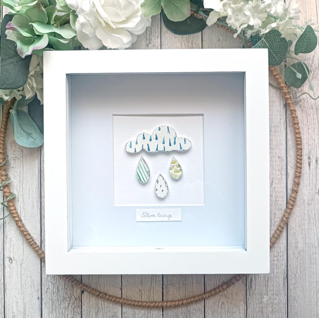 Silver Linings Clay Artwork, Handmade Clay Art, Cloud Art, Positive ...