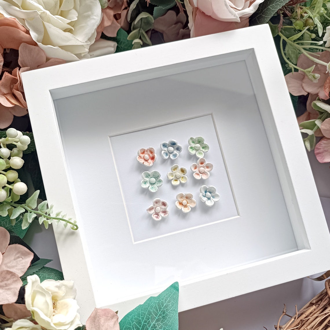 Framed Flower Clay Artwork, Daisy Art, Mother's Day Gifts, Valentine's ...
