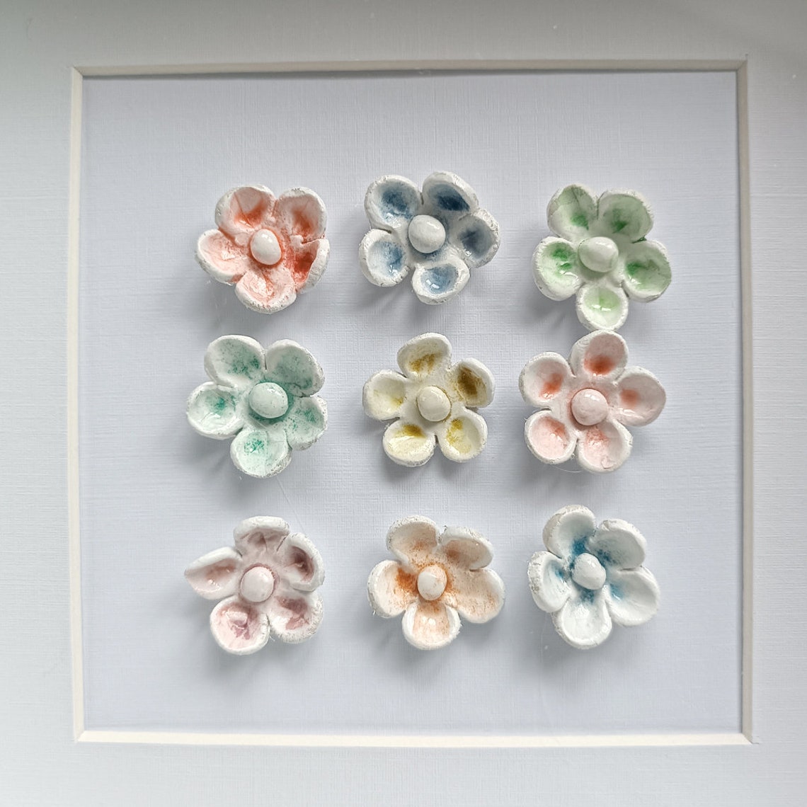 Framed Flower Clay Artwork, Daisy Art, Mother's Day Gifts, Valentine's ...