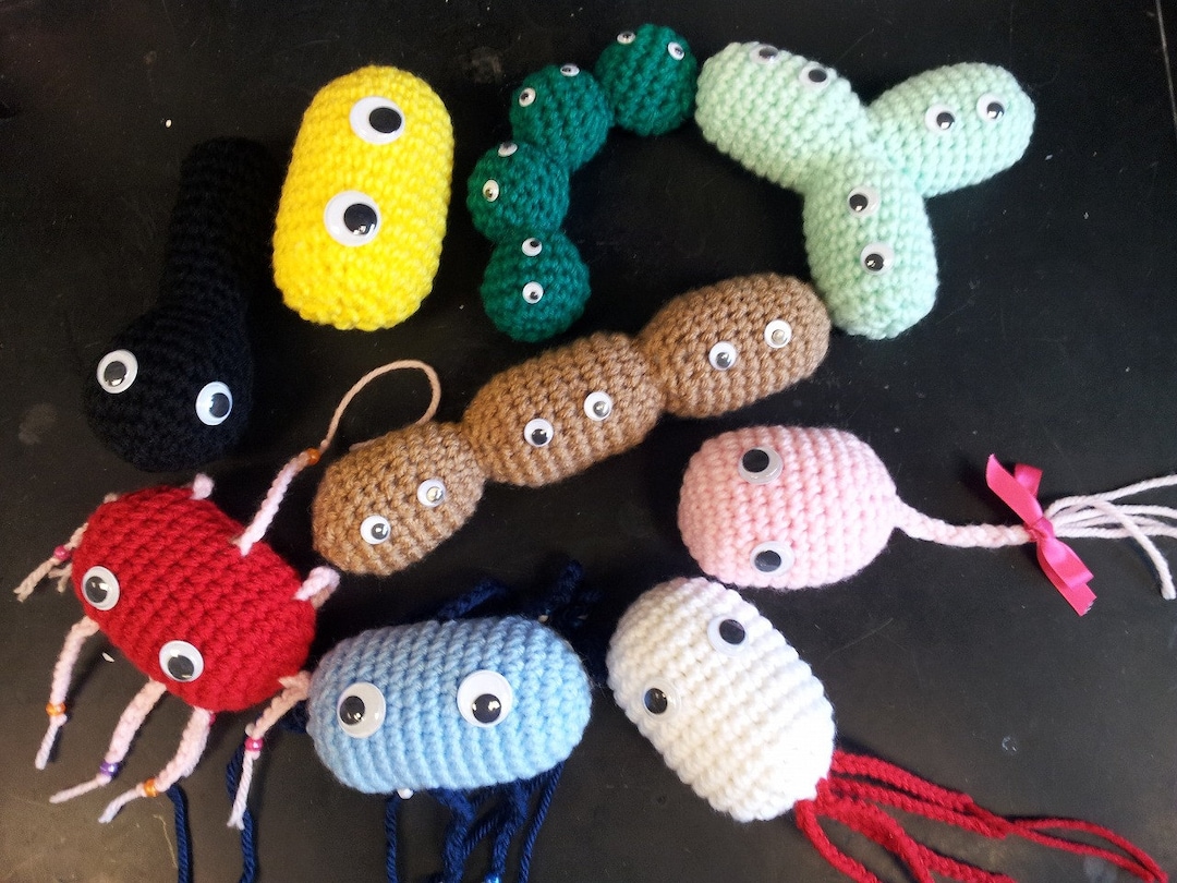Amigurumi Crochet Bacteria Plush Toy, Cute Stuffed Microbes - Etsy