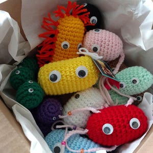 Amigurumi Crochet Bacteria Plush Toy, Cute Stuffed Microbes - Etsy