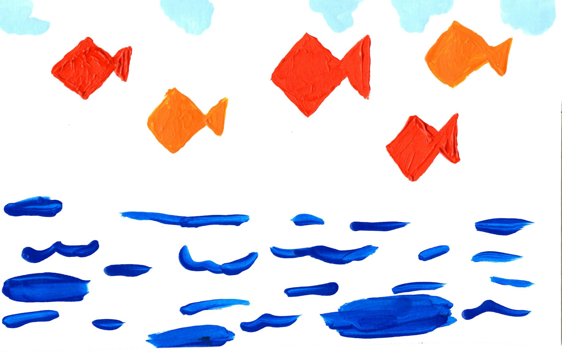 Modern Art Fish Painting Beach Wall Art Whimsical Gift Tropical Beach ...