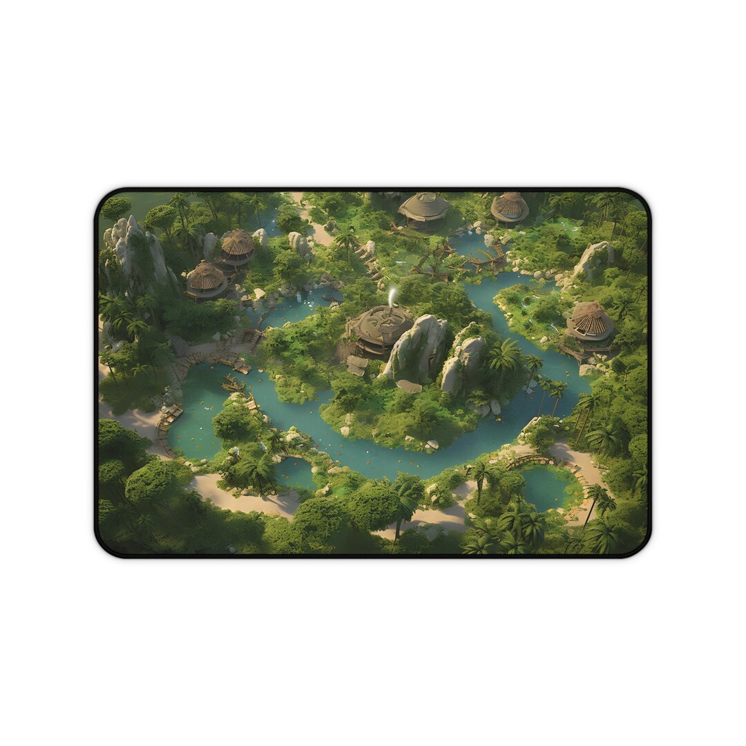 Enchanted Forest Desk Mat, XL Mystical Green Jungle Gaming Pad ...