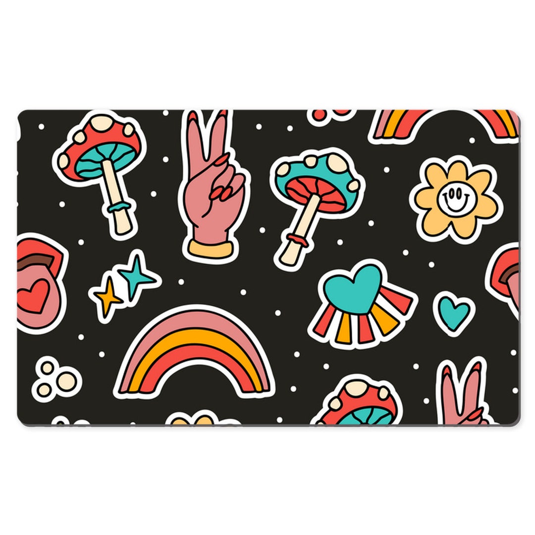Rainbow Desk Mat Emoji Mouse Pad Kawaii Desk Mat Cute - Etsy