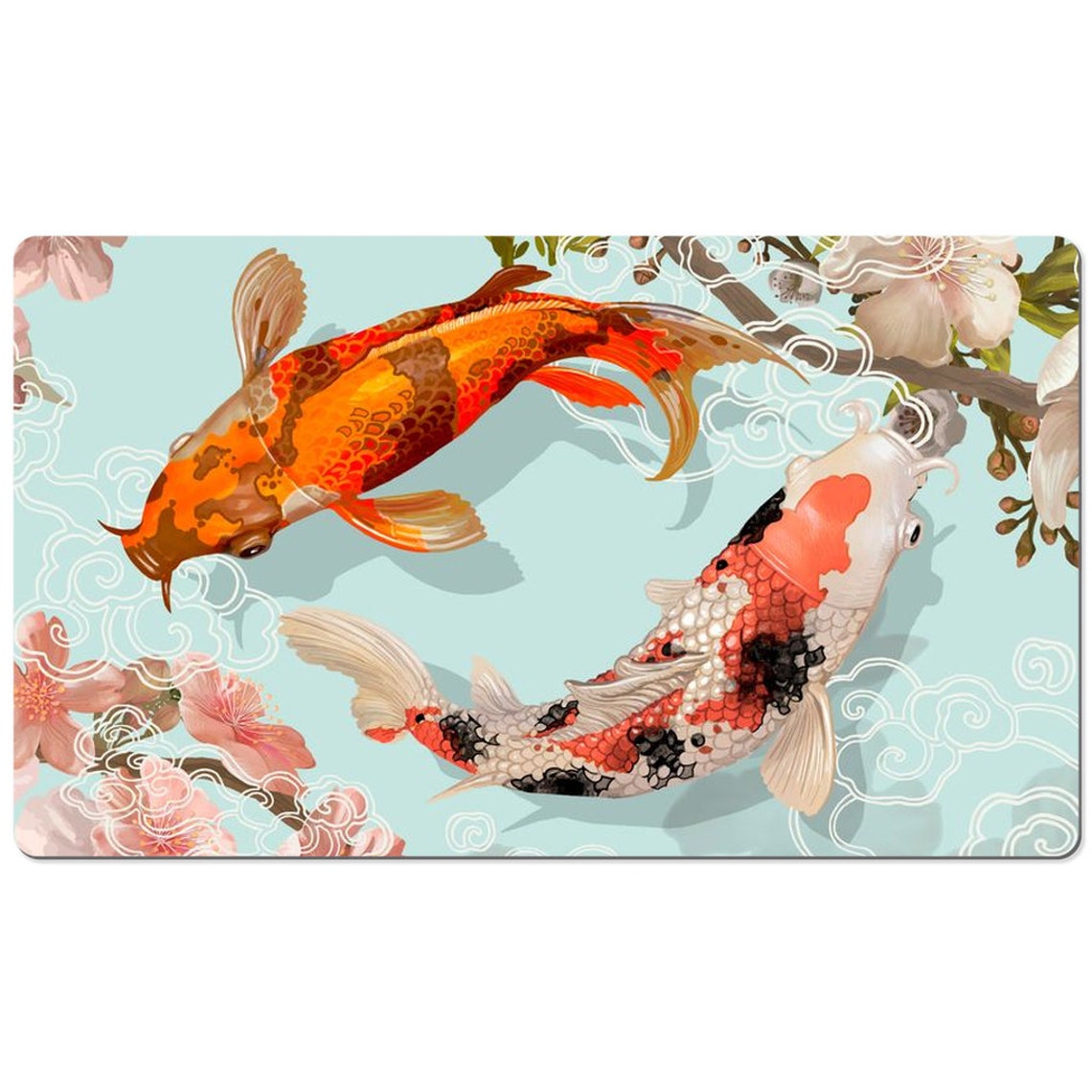 Japanese Traditional Koi Fish Desk Mat Desk Mat Extra Large | Etsy