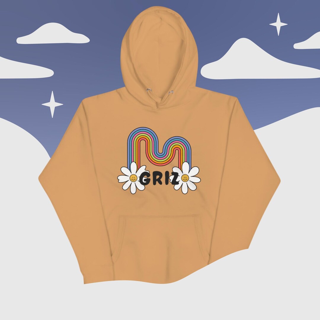 Griz Groovy Retro Hoodie Rainbow - Etsy